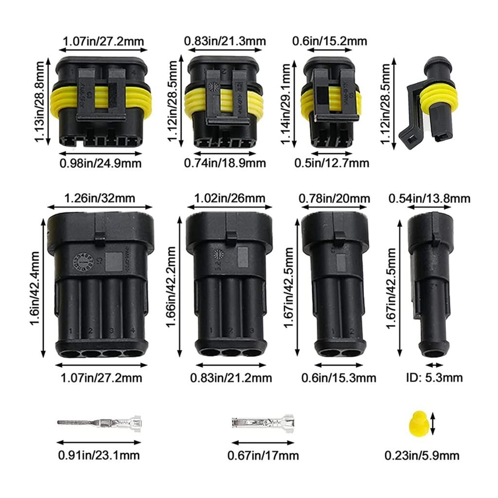 1.5mm Series 1-6 Pin AMP Superseal Waterproof Automotive Connector ...